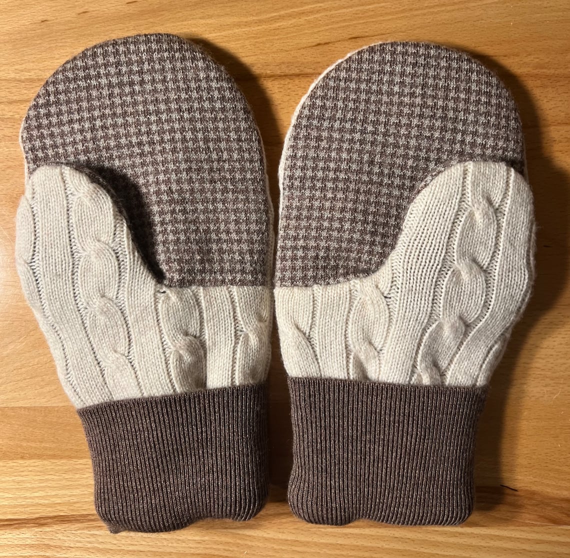 Large - Upcycled Smittens - Polar Fleece Lined Sweater Mittens - AL78 ...