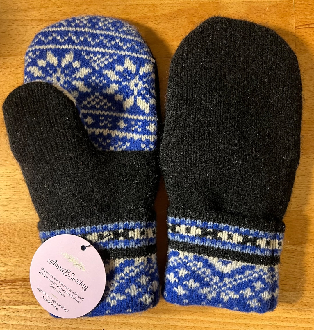 Small Upcycled Smittens Polar Fleece Lined Sweater Mittens AS54 - Etsy