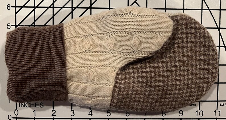 Large - Upcycled Smittens - Polar Fleece Lined Sweater Mittens - AL78 ...