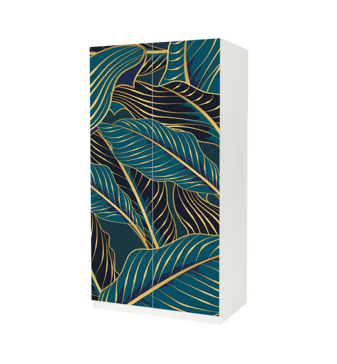 Wardrobe Sticker Pax Overlapping Jungle Leaves Adhesive Film - Etsy