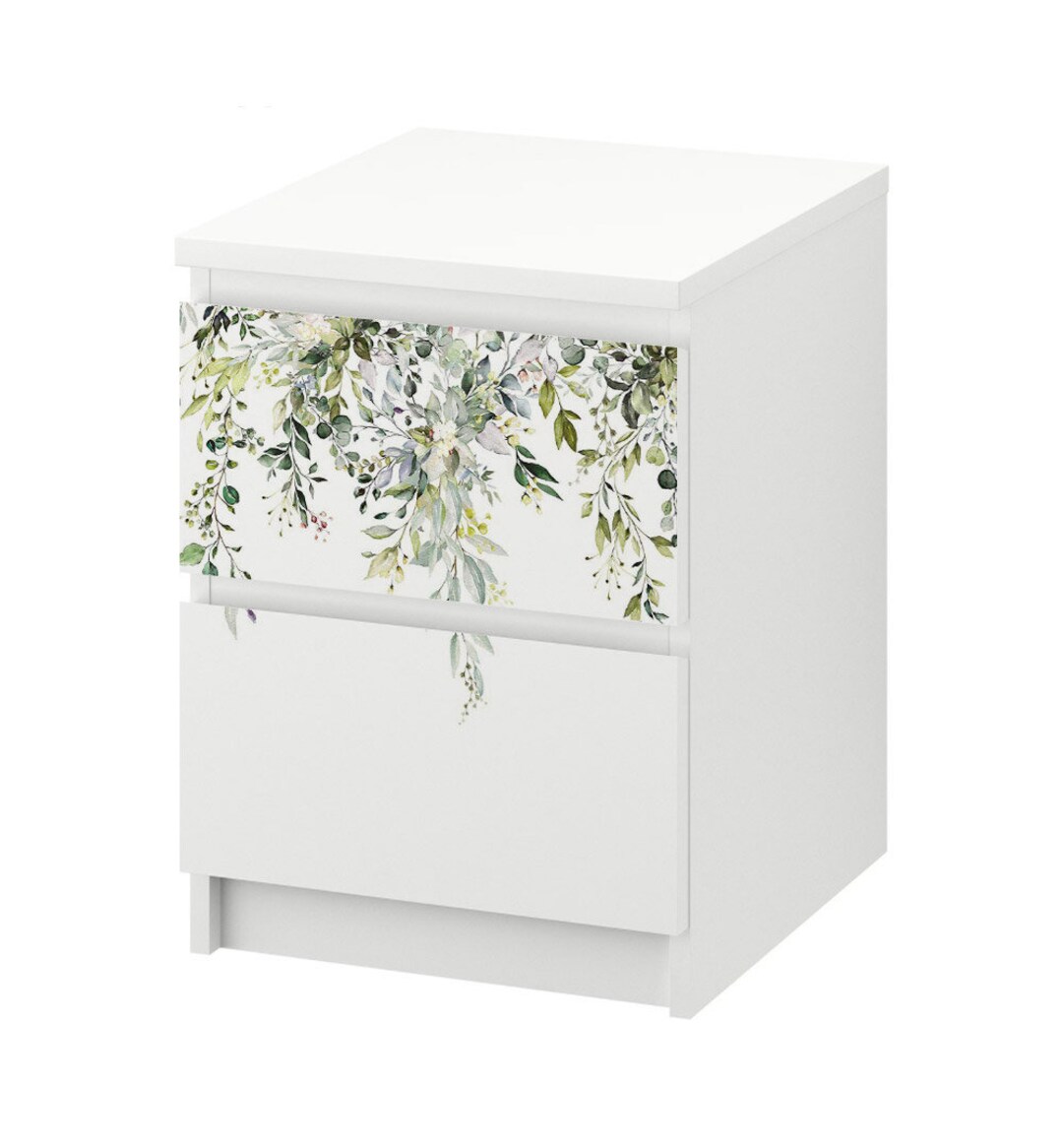 Dresser Sticker Malm Hanging Plants With Leaves Adhesive Film Furniture ...
