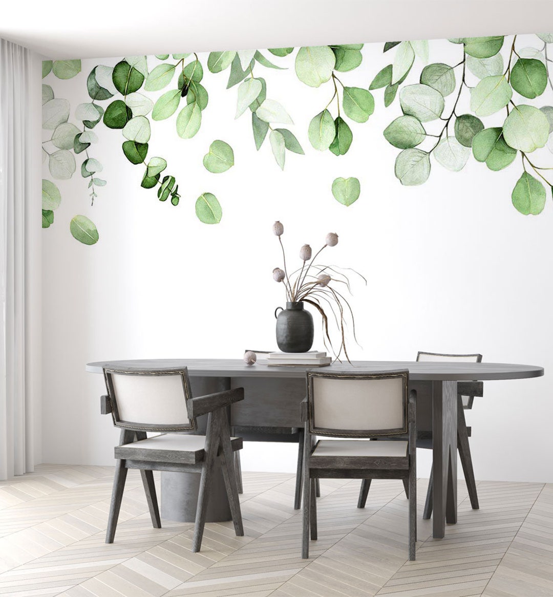 Photo Wallpaper Hanging Eucalyptus Leaves Wall Decoration Picture ...