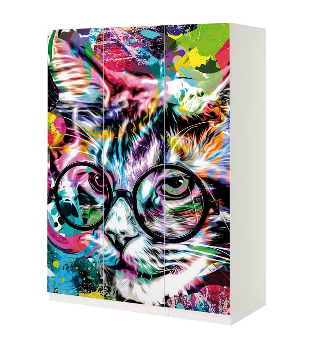 Wardrobe Sticker Pax Cats Graffiti Adhesive Foil Furniture Foil Foil - Etsy