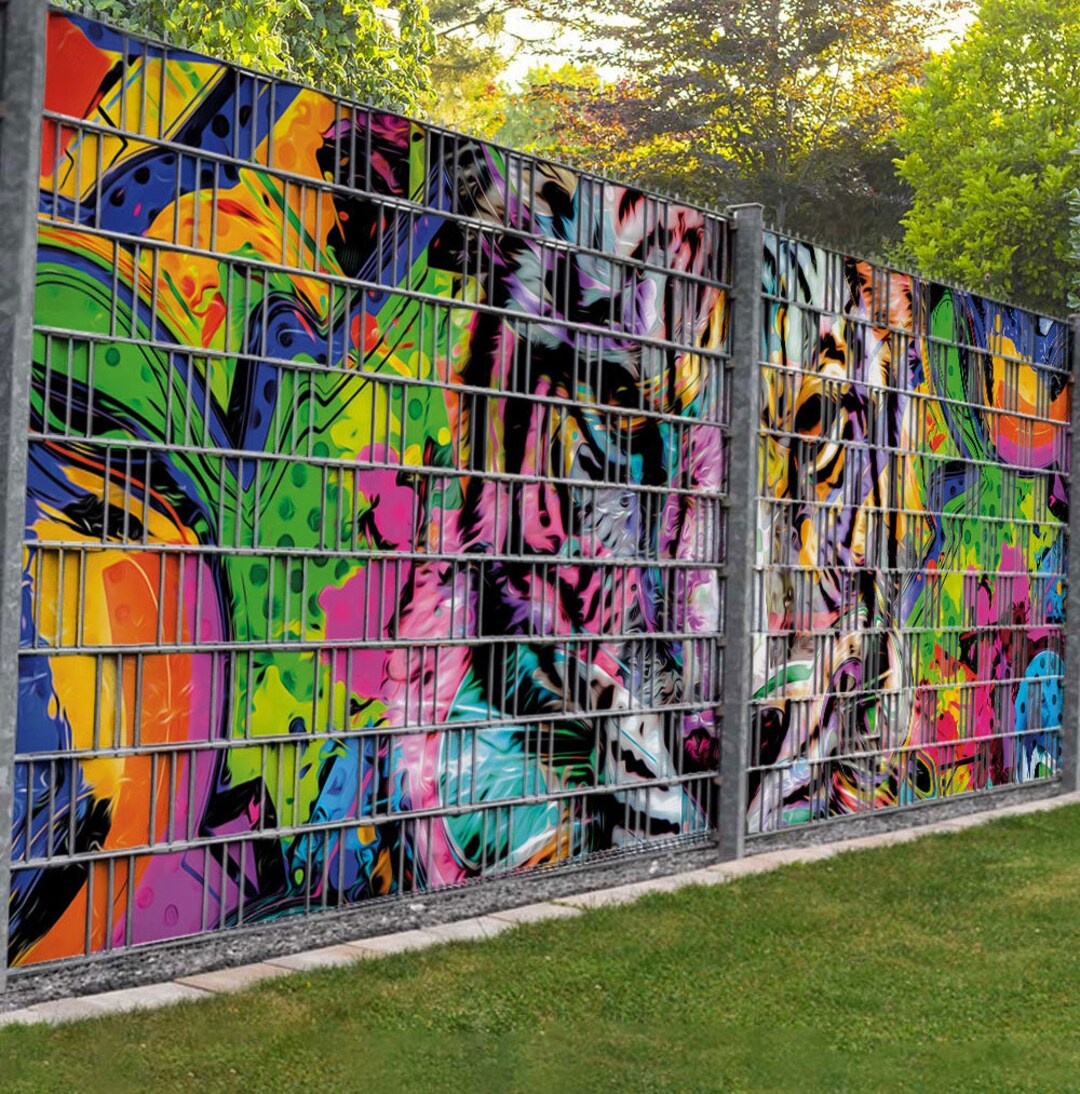 Zaunsichtschutz Tiger Graffiti Sichtschutz Garten Zaun - Etsy.de