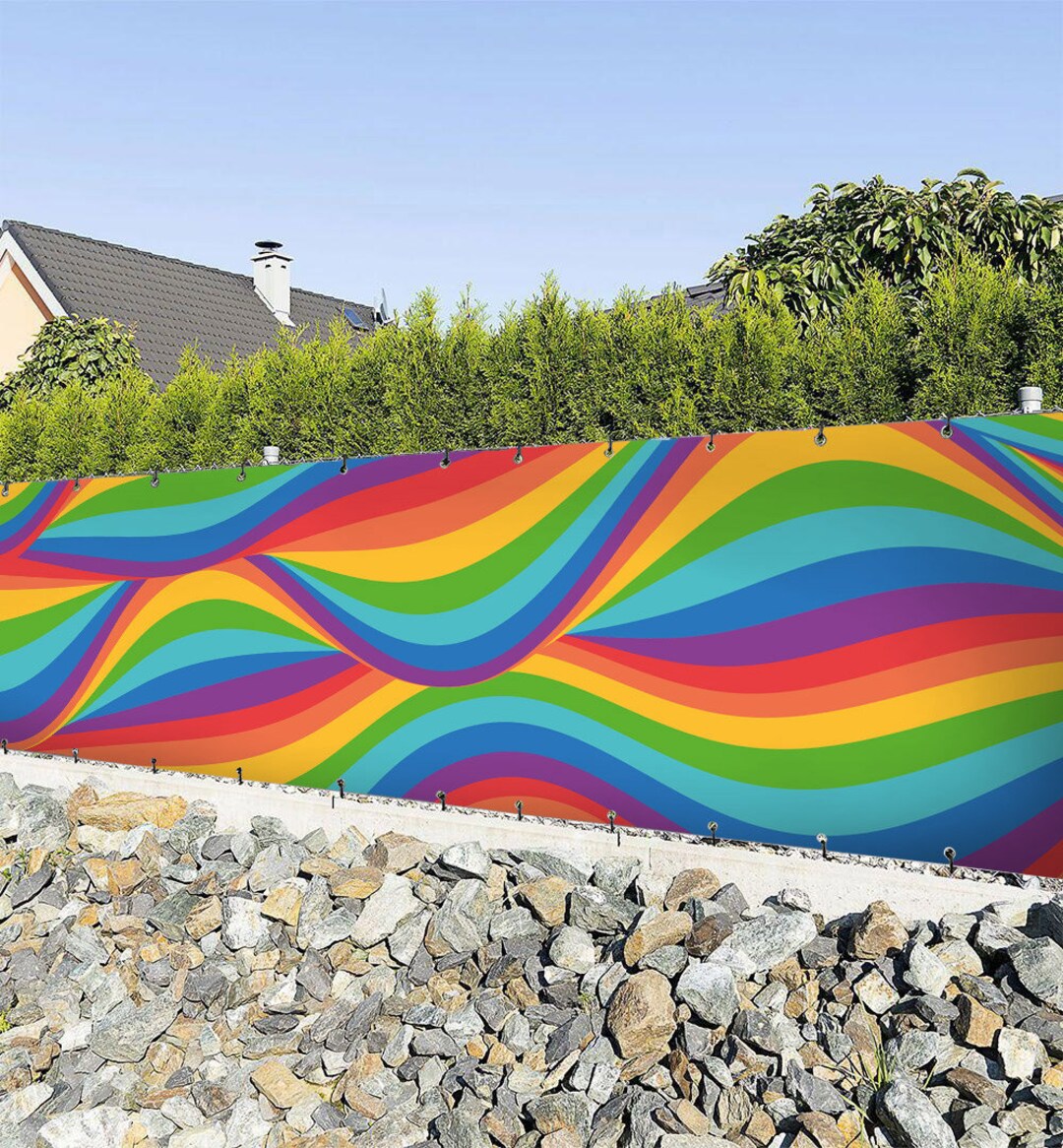 Fence Privacy LGBTQ Waves Vinyl Fence Banner Flag Gender - Etsy