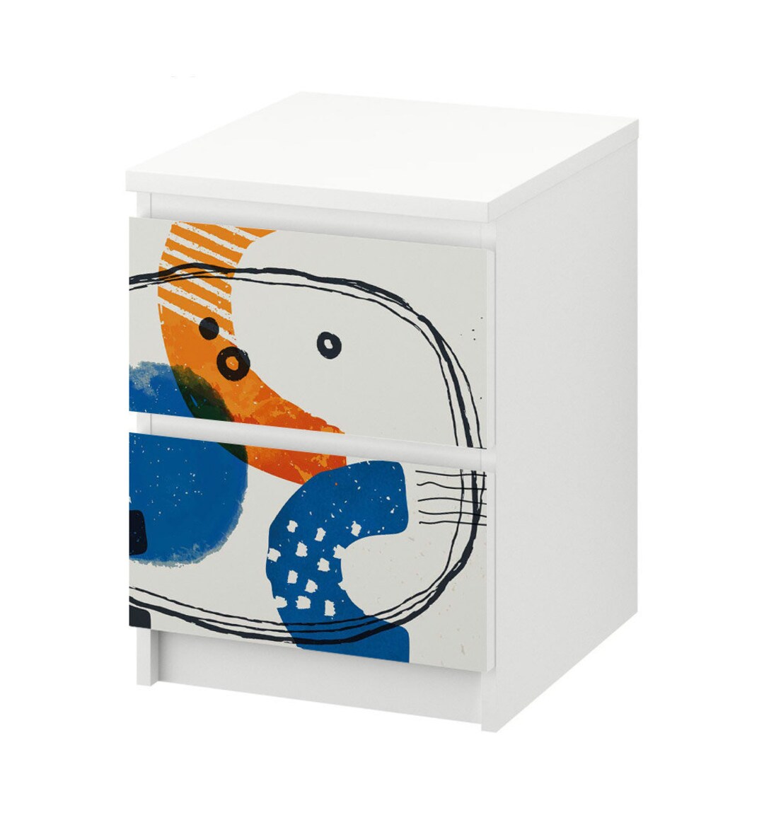 Dresser Sticker Malm Abstract Painting Adhesive Film Furniture Film ...