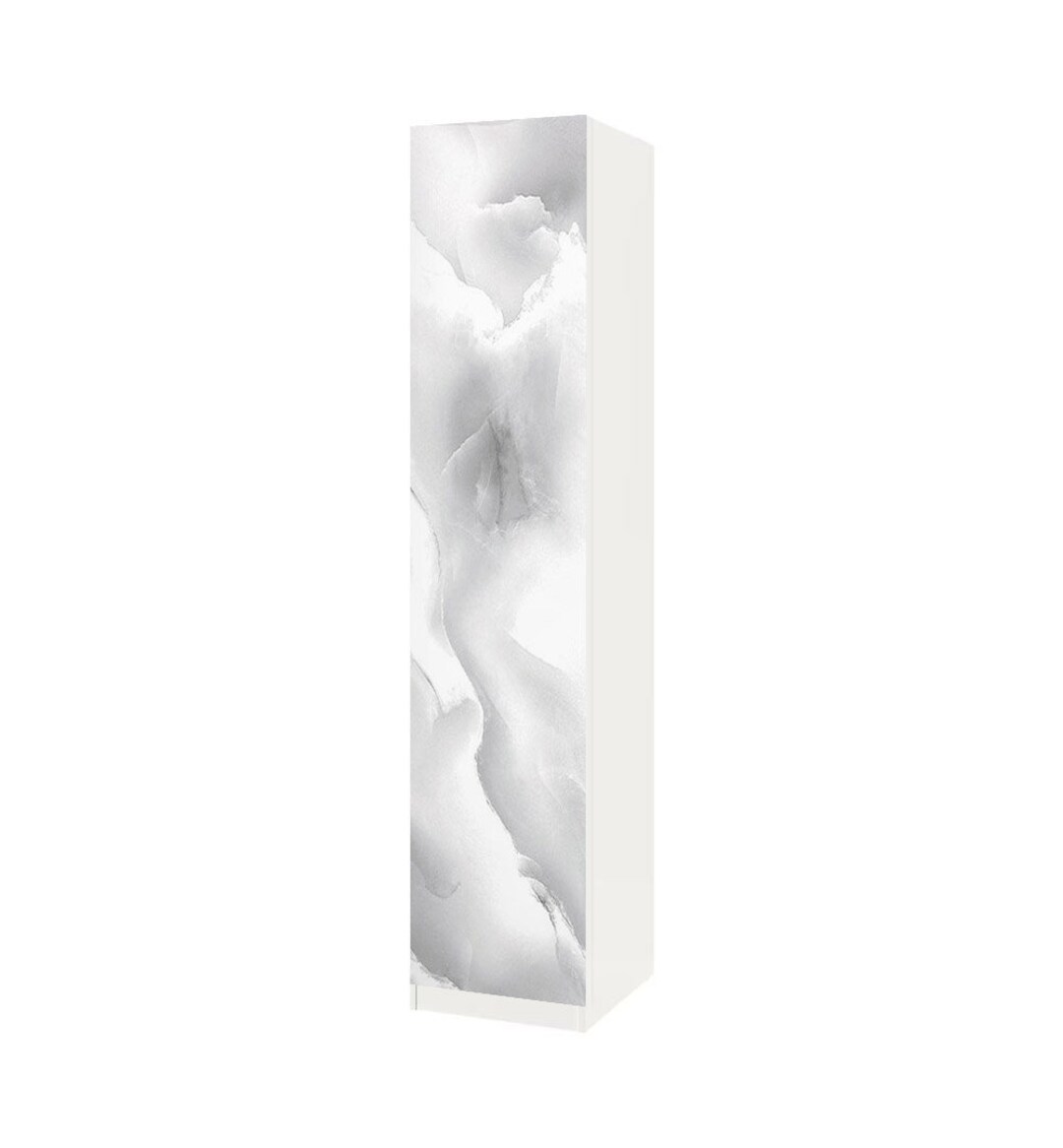 Wardrobe Sticker Pax White Marble With Cracks Adhesive Foil Furniture ...