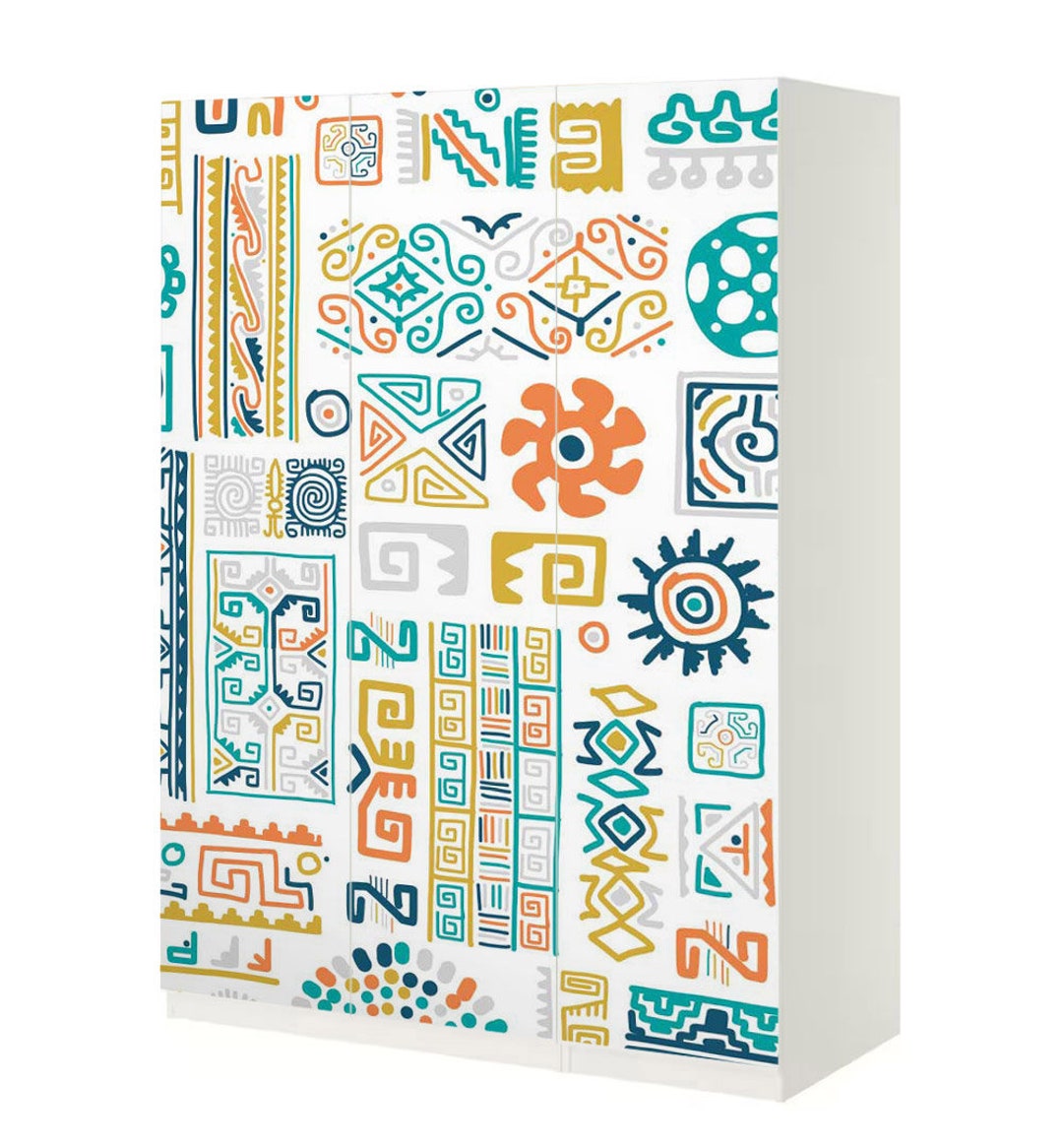 Wardrobe Sticker Pax Colorful Symbols Adhesive Foil Furniture Foil Foil ...