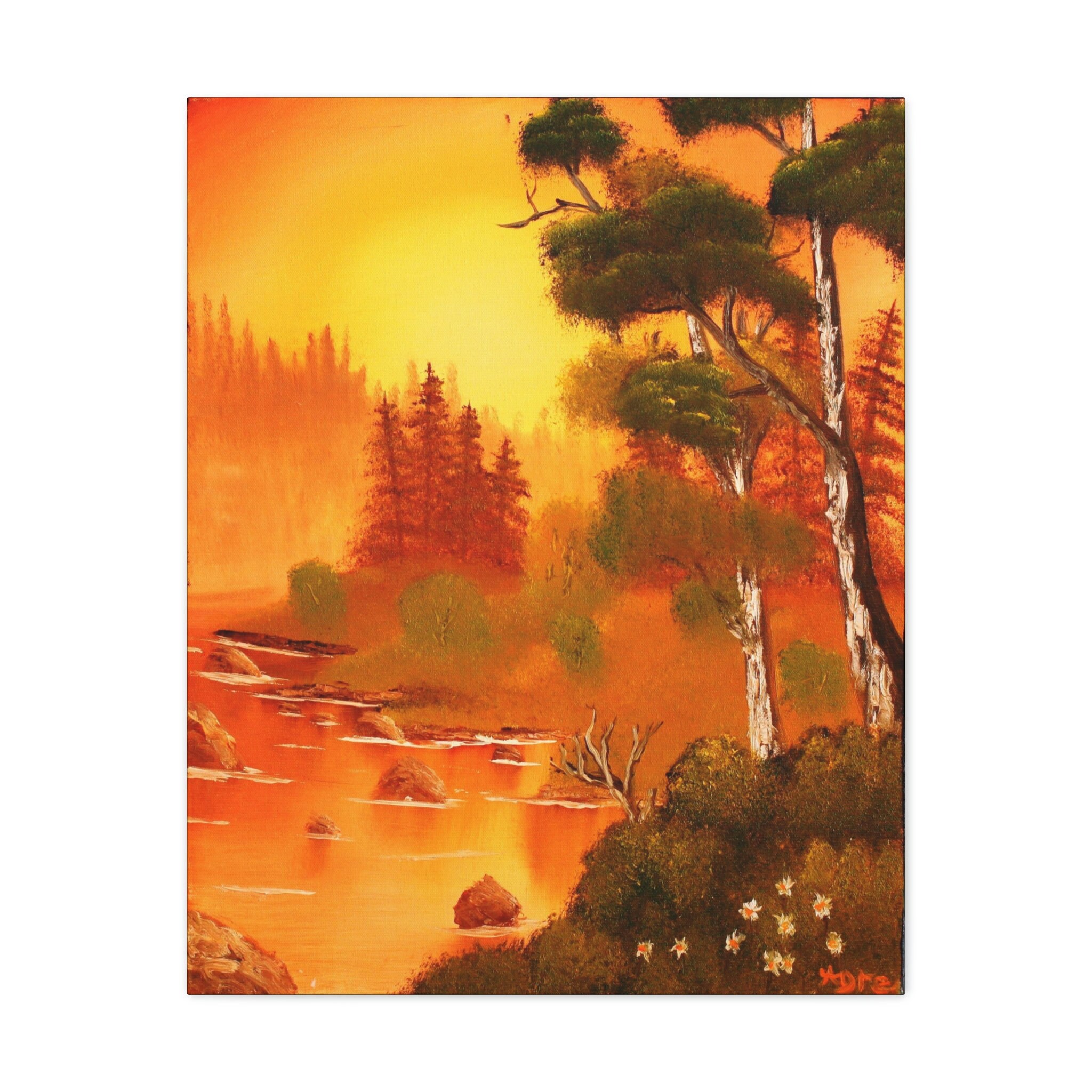 Landscape Painting Wall Art Nature Wall Art Yellow Wall Decor - Etsy