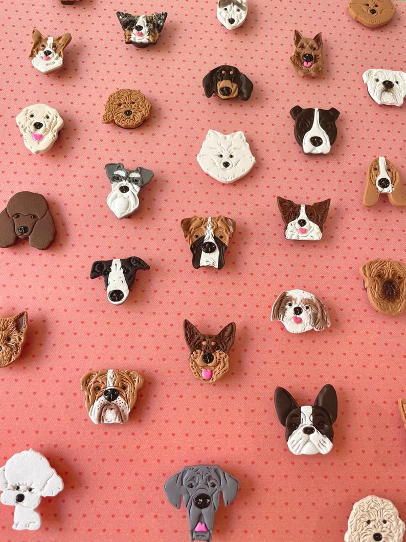 Dog Magnets Breeds A-K | Handmade Polymer Clay Magnets | Cute Puppy ...