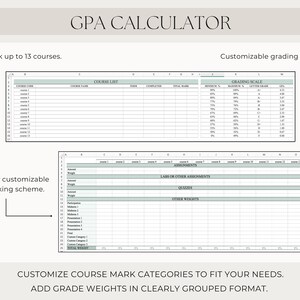 GPA Calculator Excel Spreadsheet | Digital GPA Calculator | GPA ...