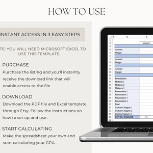 GPA Calculator Excel Spreadsheet | Digital GPA Calculator | GPA ...