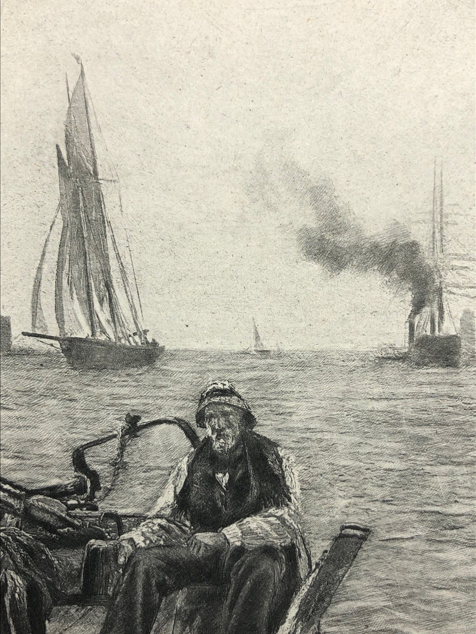 Portsmouth Harbour by Napier Hemy - Antique Print 1914. - Etsy
