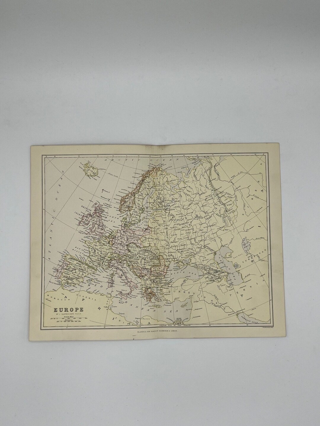 Europe Map - Antique Print 1883. - Etsy