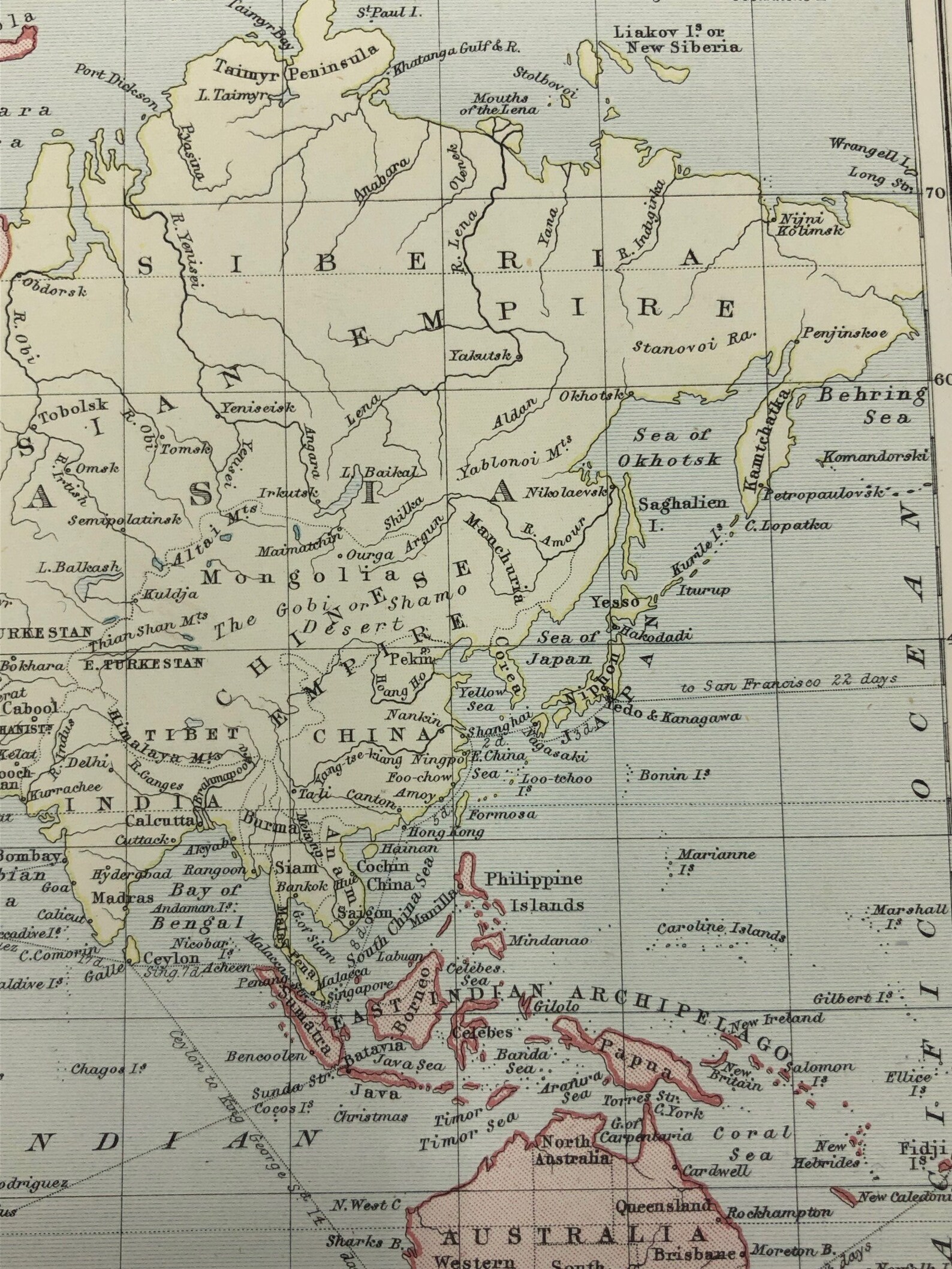 The World on Mercators Projection Map - Antique Print 1884. - Etsy