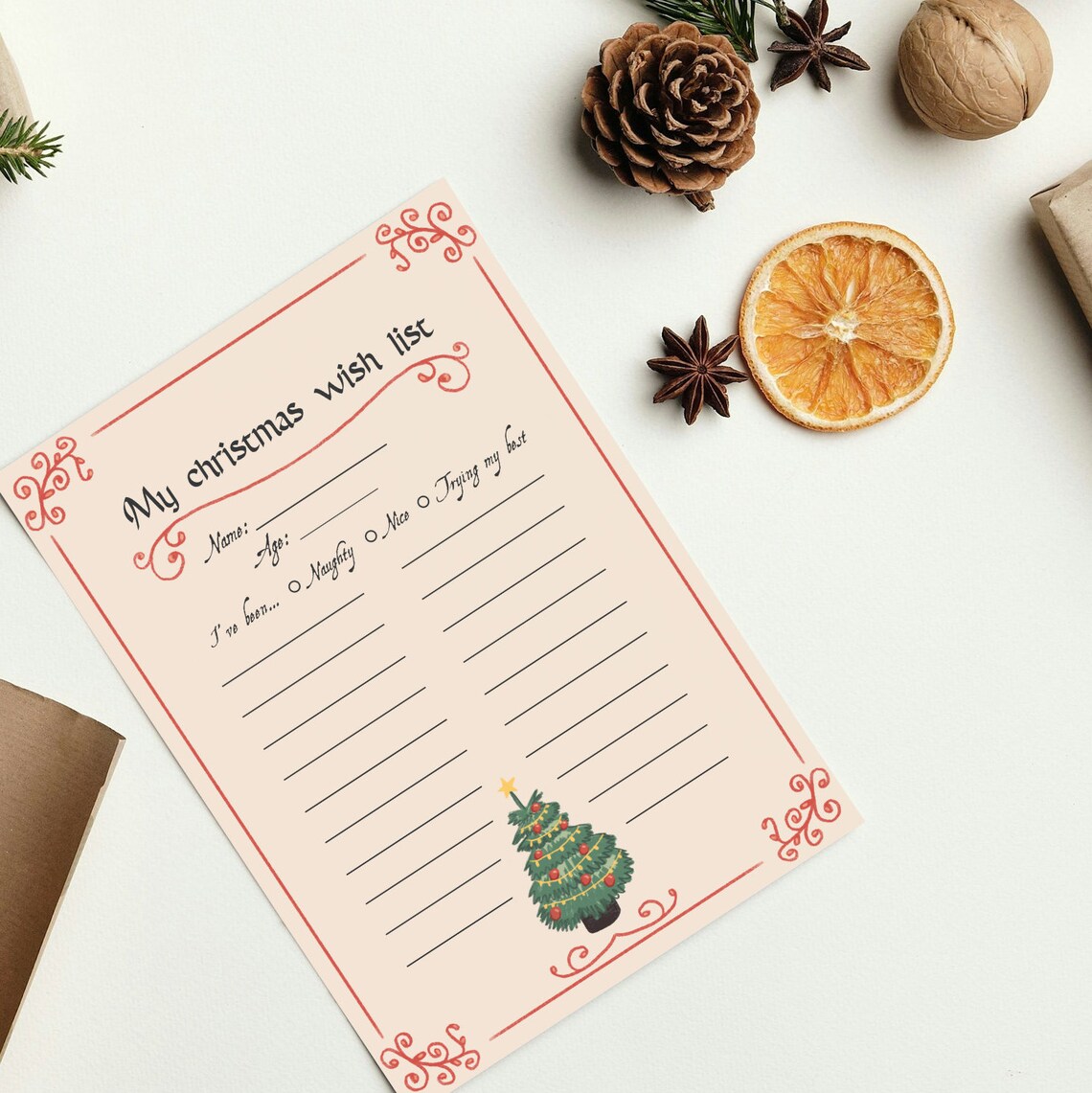 Vintage Christmas Wish List | Letter to Santa Claus | Xmas Wish List ...