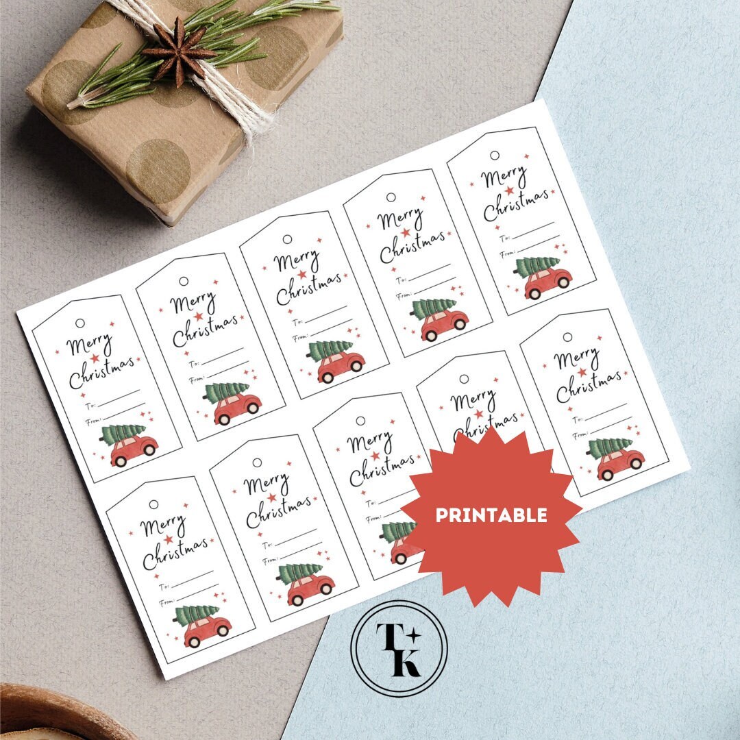 Merry Christmas Gift Tag | Printable Christmas Gift Tag | Xmas Gift ...