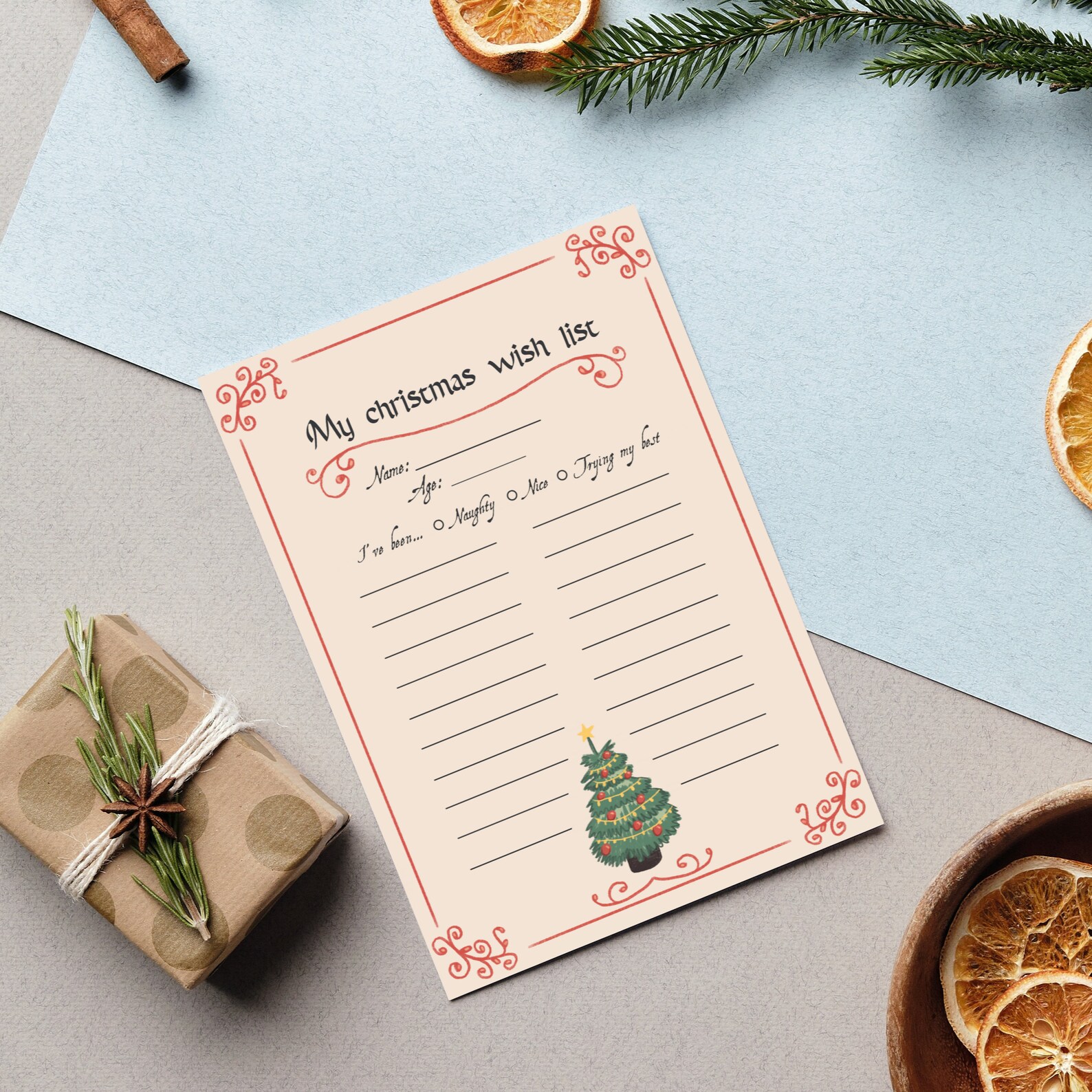 Vintage Christmas Wish List | Letter to Santa Claus | Xmas Wish List ...