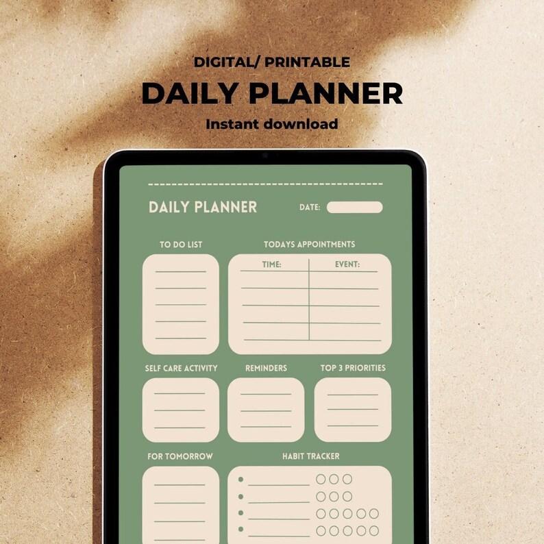 Daily Planner Printable, Daily to Do List for Work / Personal Life ...