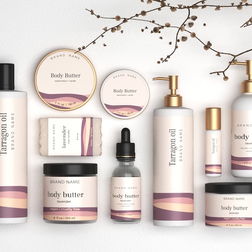 DIY Red Editable Product Label Templates Red Body Butter - Etsy