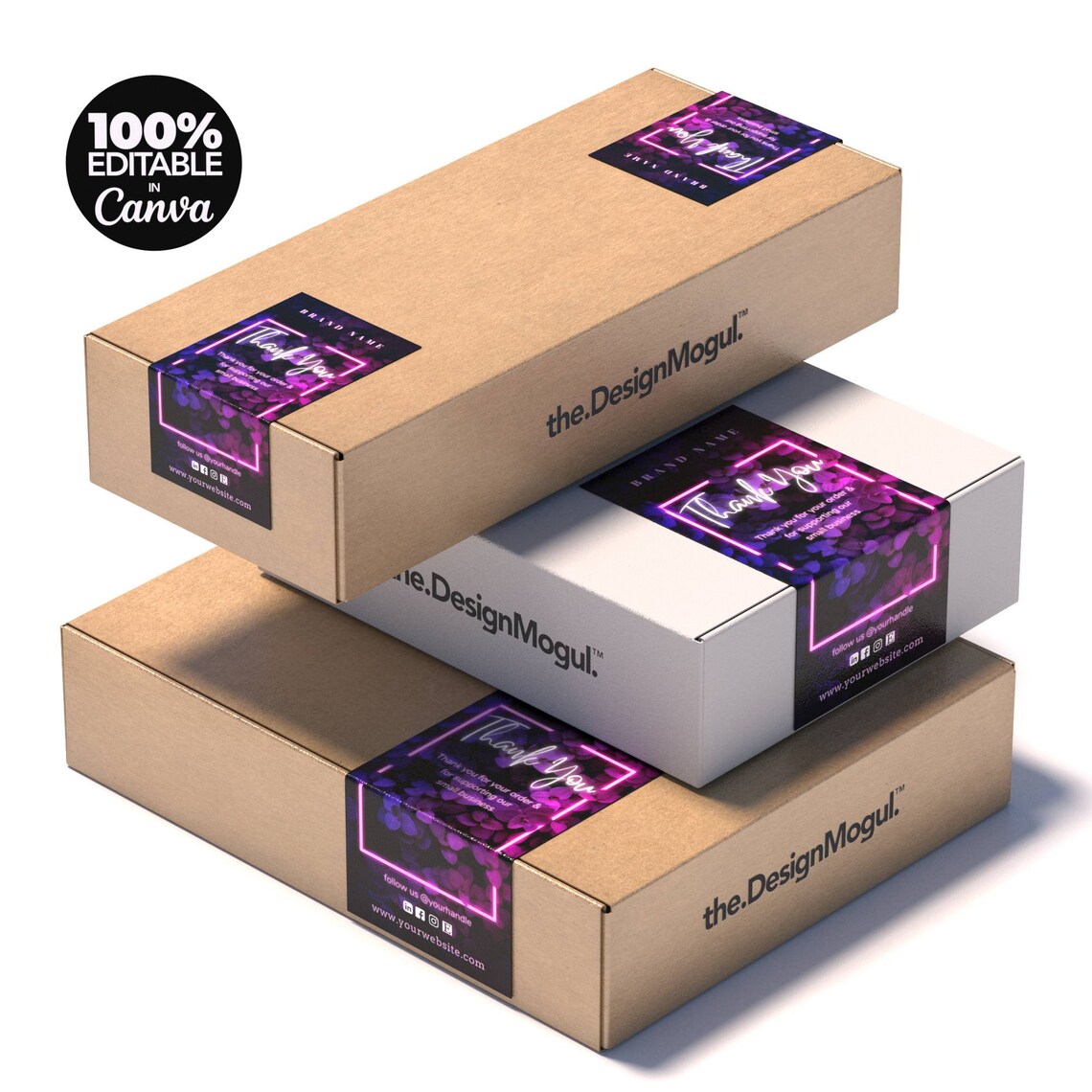 Editable Box Label Templatepackaging Labels Order Packaging | Etsy