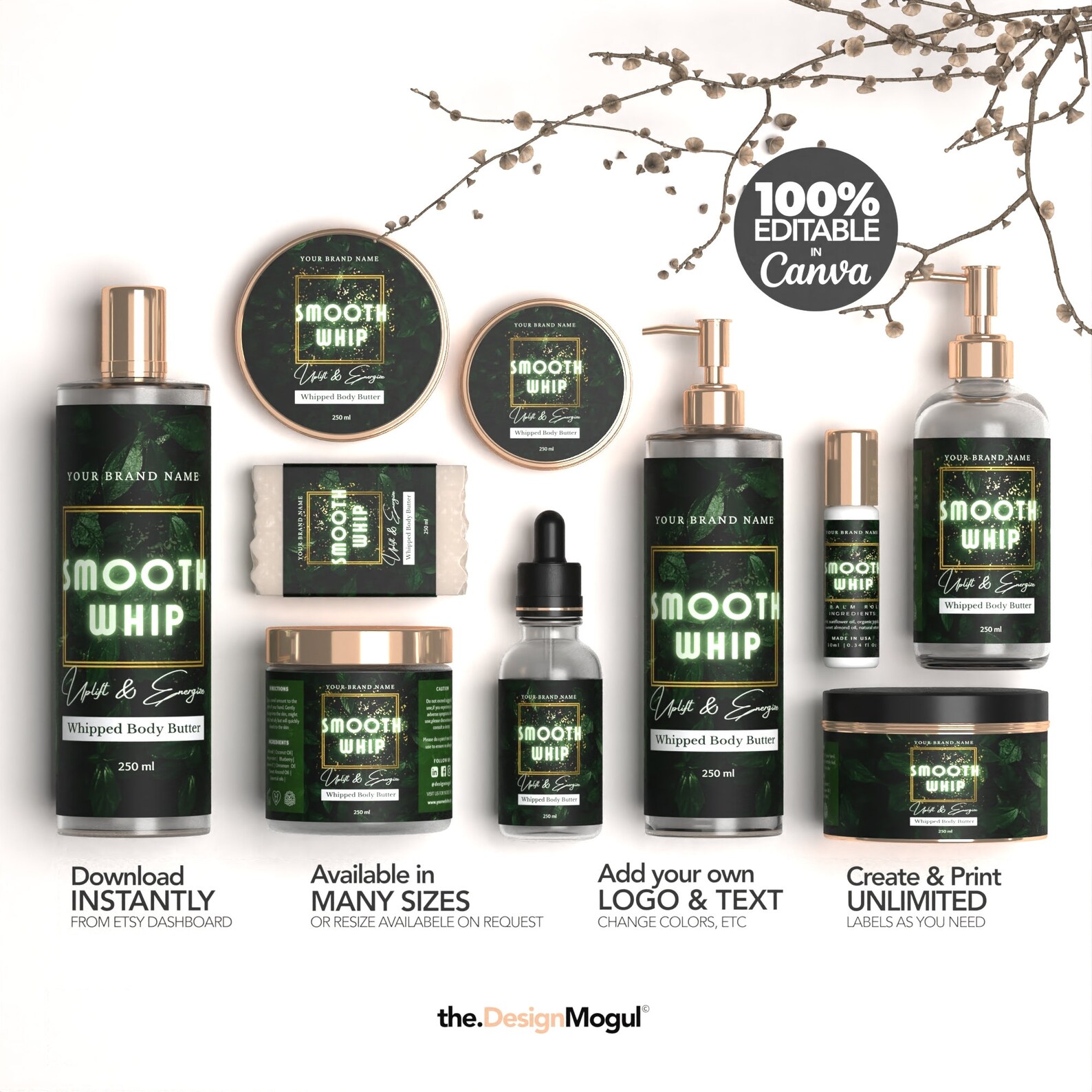 Editable Body Product Labels Custom Skin Care Labels DIY - Etsy