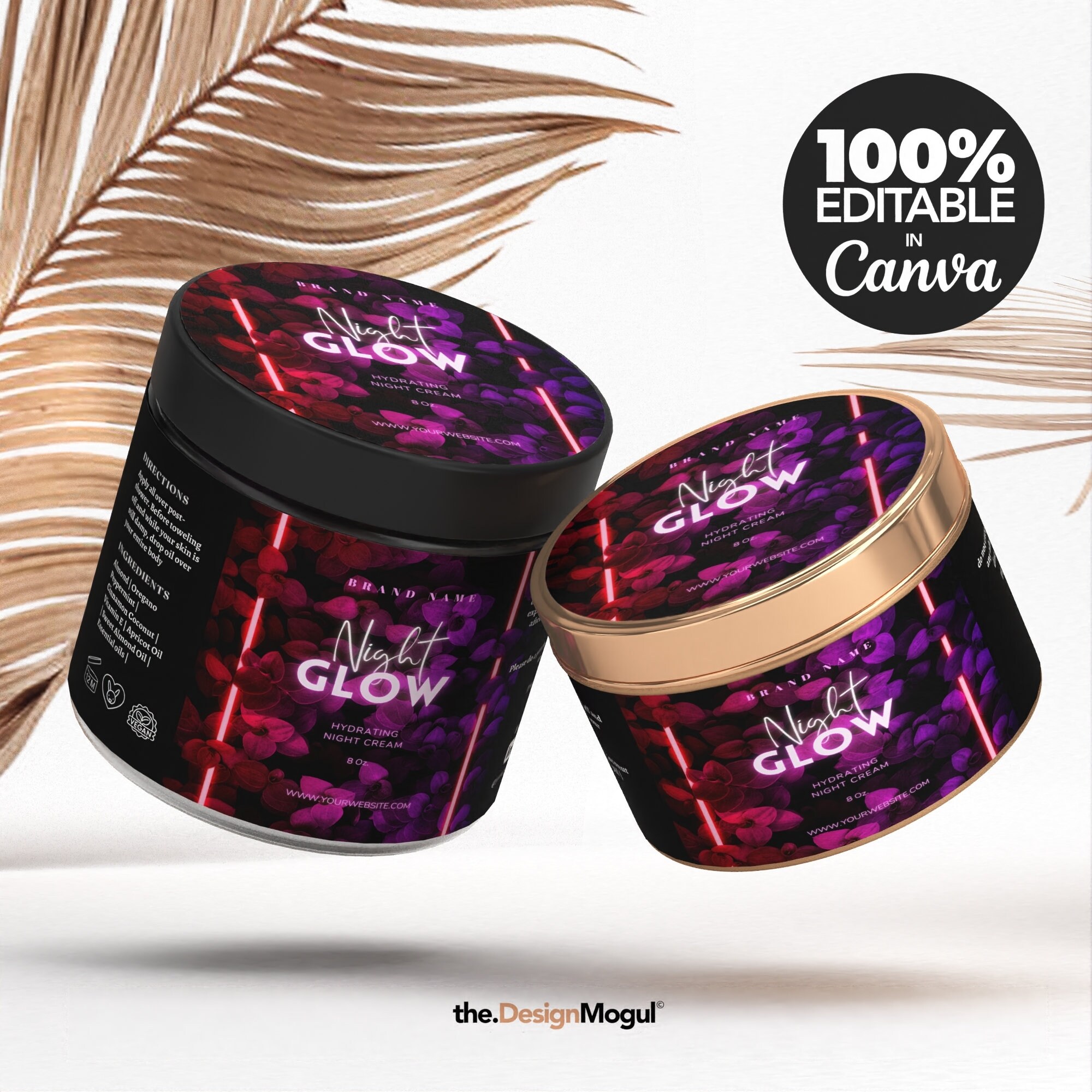 Nightglow DIY Editable Skincare Product Label Collection - Etsy