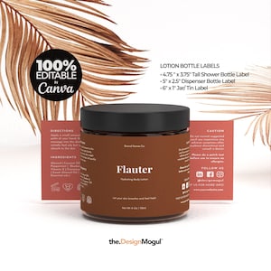Fully Editable Body Product Labels CANVA, DIY Cosmetic Labels, Editable ...