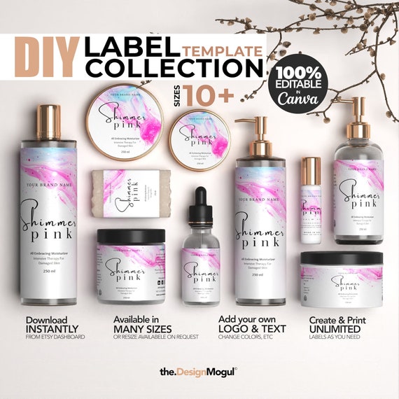 DIY Editable Pink Cosmetic Label Template for Body Butter - Etsy