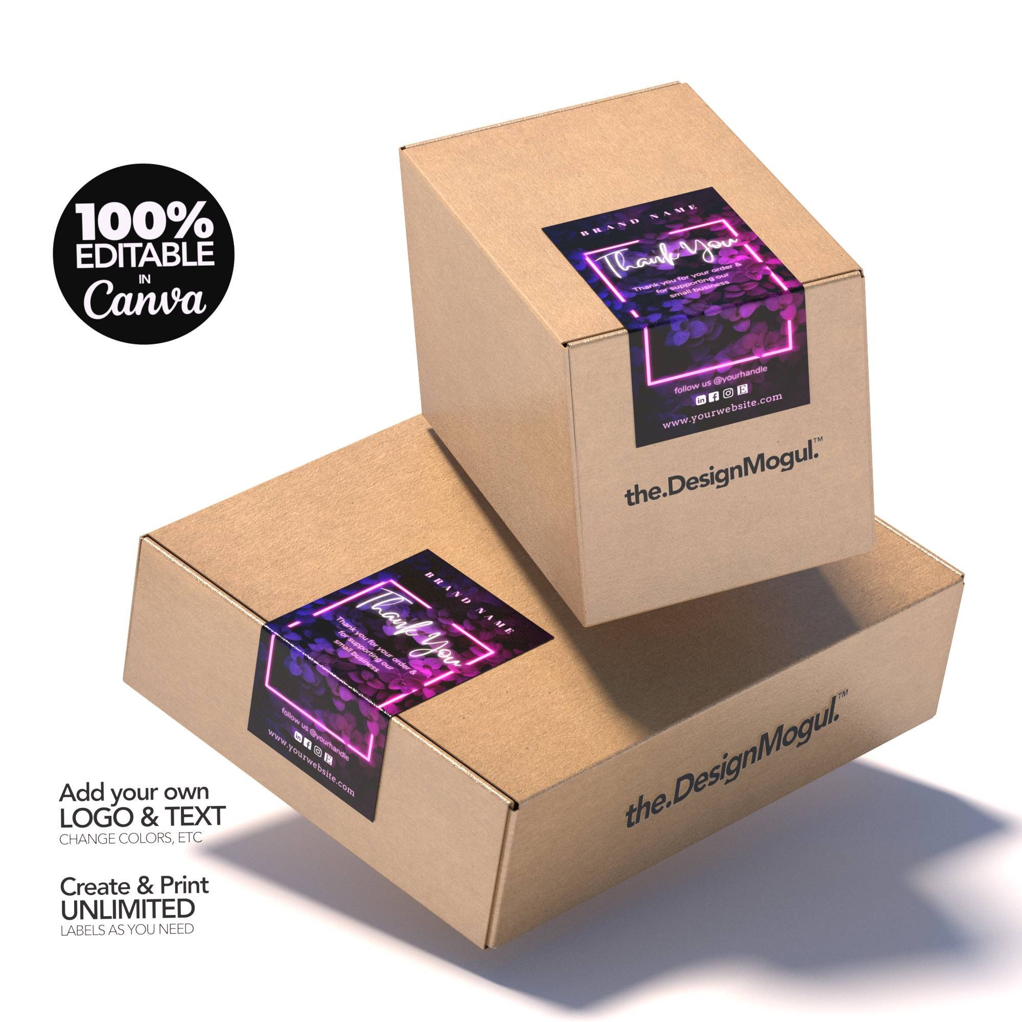 Editable Box Label Templatepackaging Labels Order Packaging | Etsy