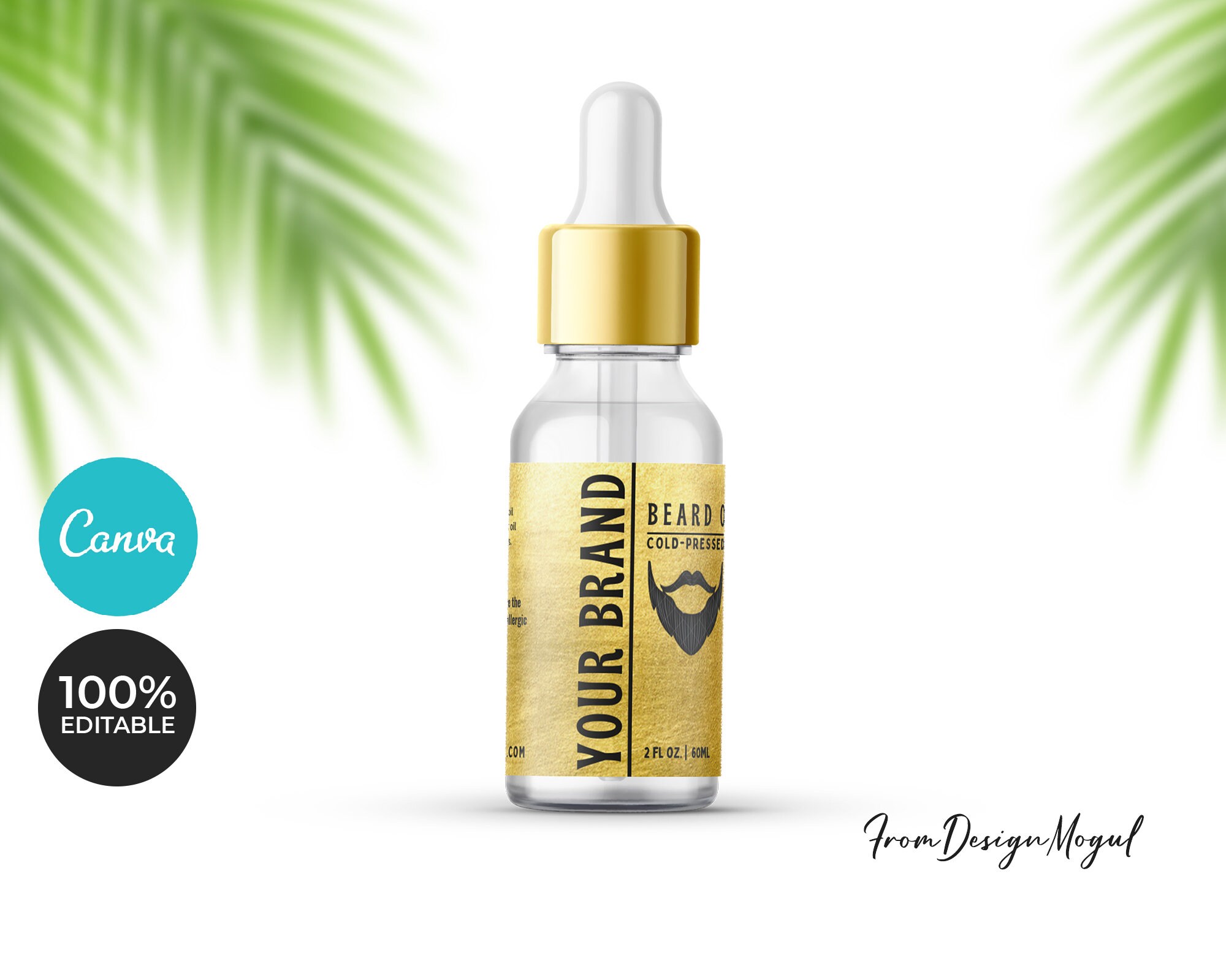 Editable Beard Oil Product Label Template Essential Oil - Etsy