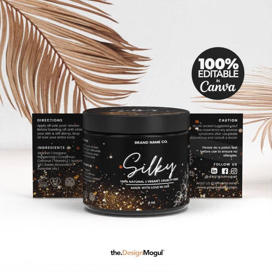 Goldie Editable Body Product Label Body Butter Label - Etsy