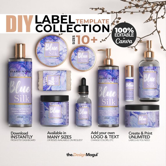 DIY Editable Purple Cosmetic Label Template for Body Butter - Etsy