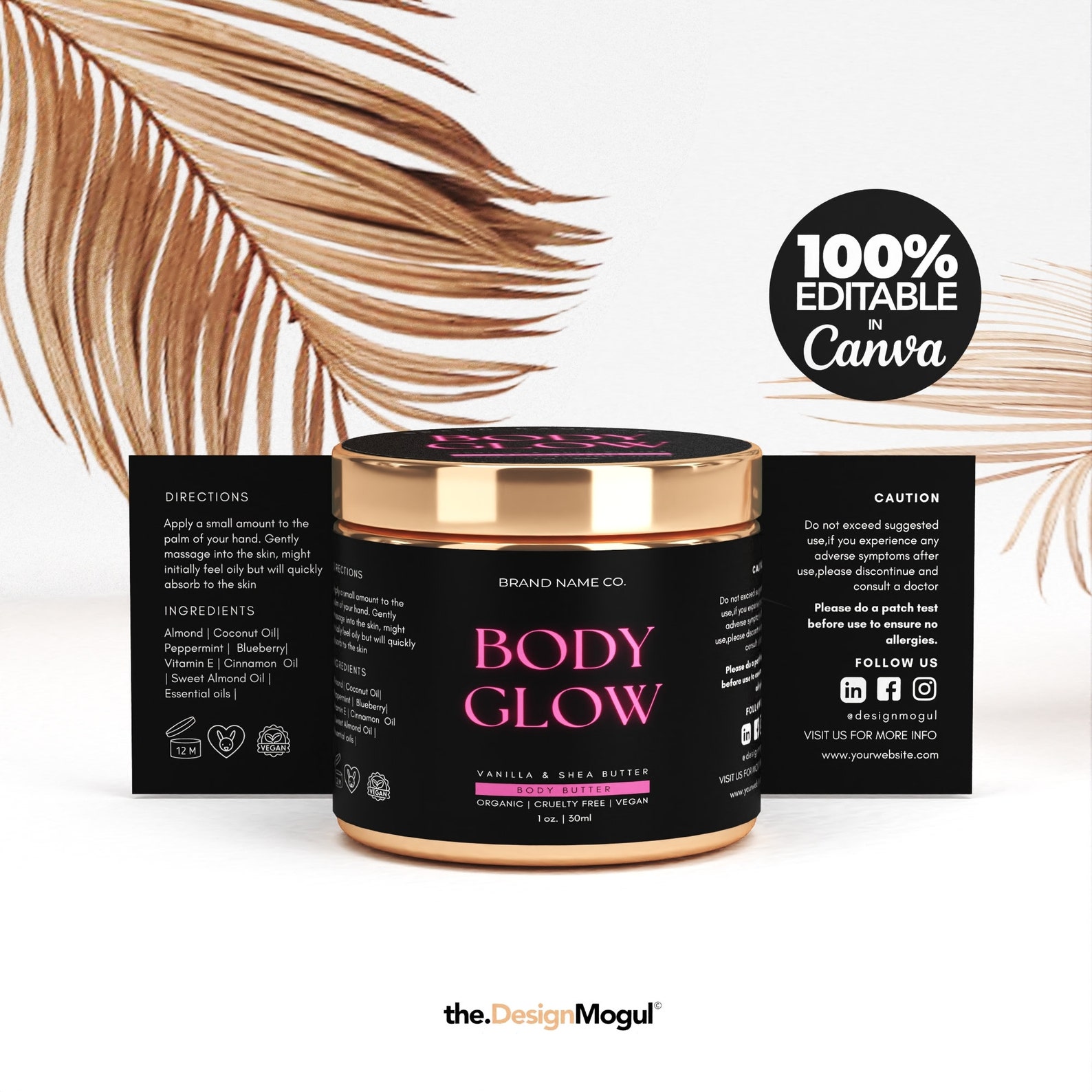 Editable Body Product Labels CANVA, DIY Cosmetic Labels, Editable ...