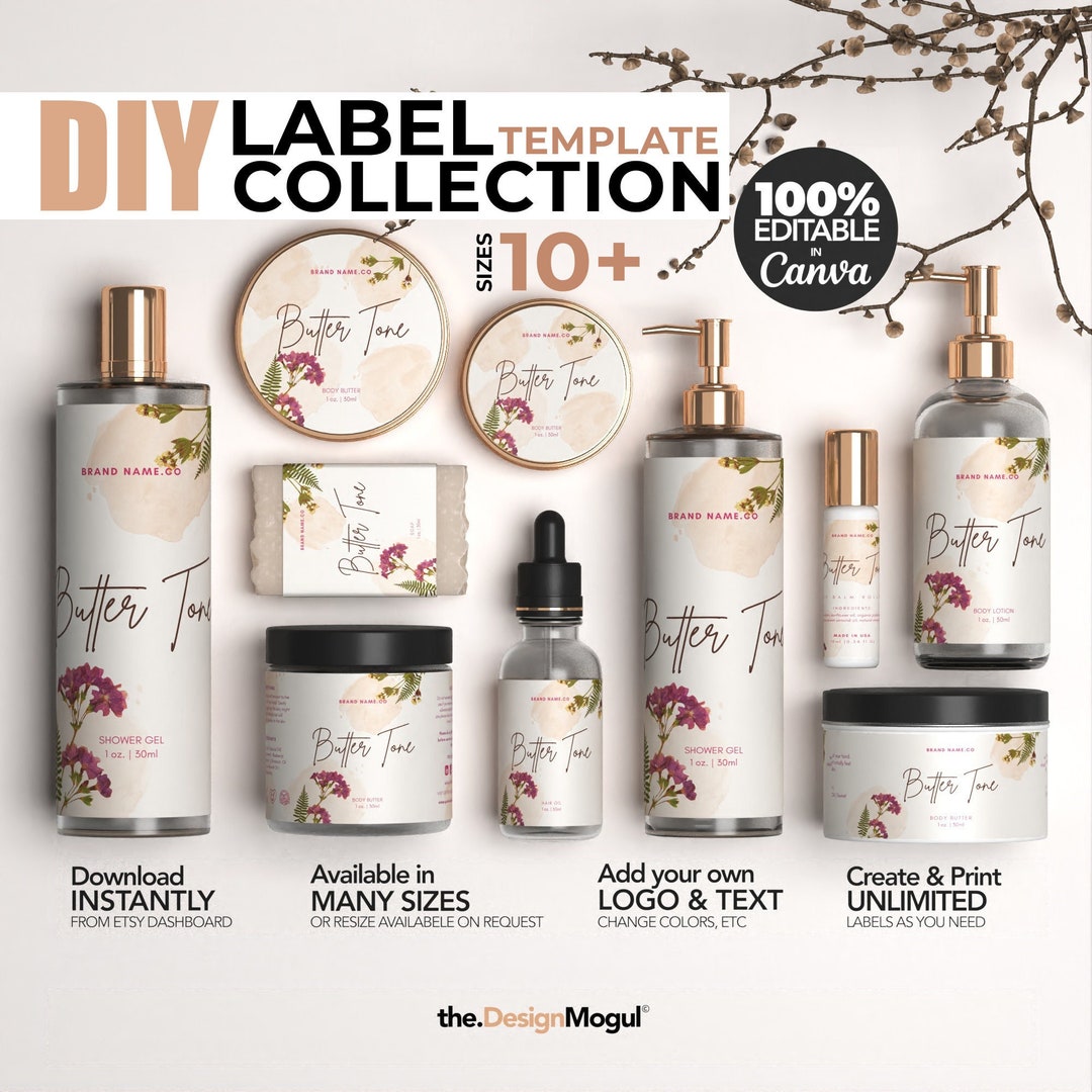 Buttery -DIY Editable Skincare Product Label Collection - Body Butter ...