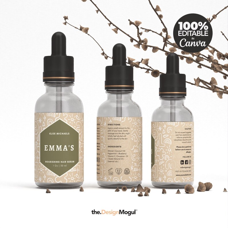 Emma's DIY Editable Skincare Product Label Collection - Etsy