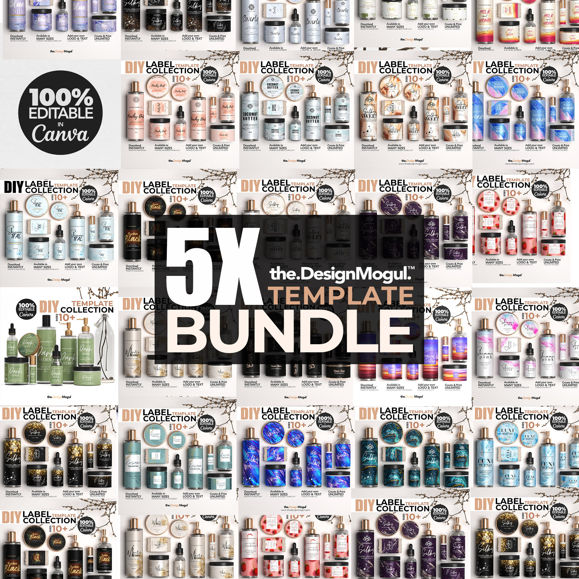 5x Label Template Bundle Choose Your Preferred Designs - Etsy