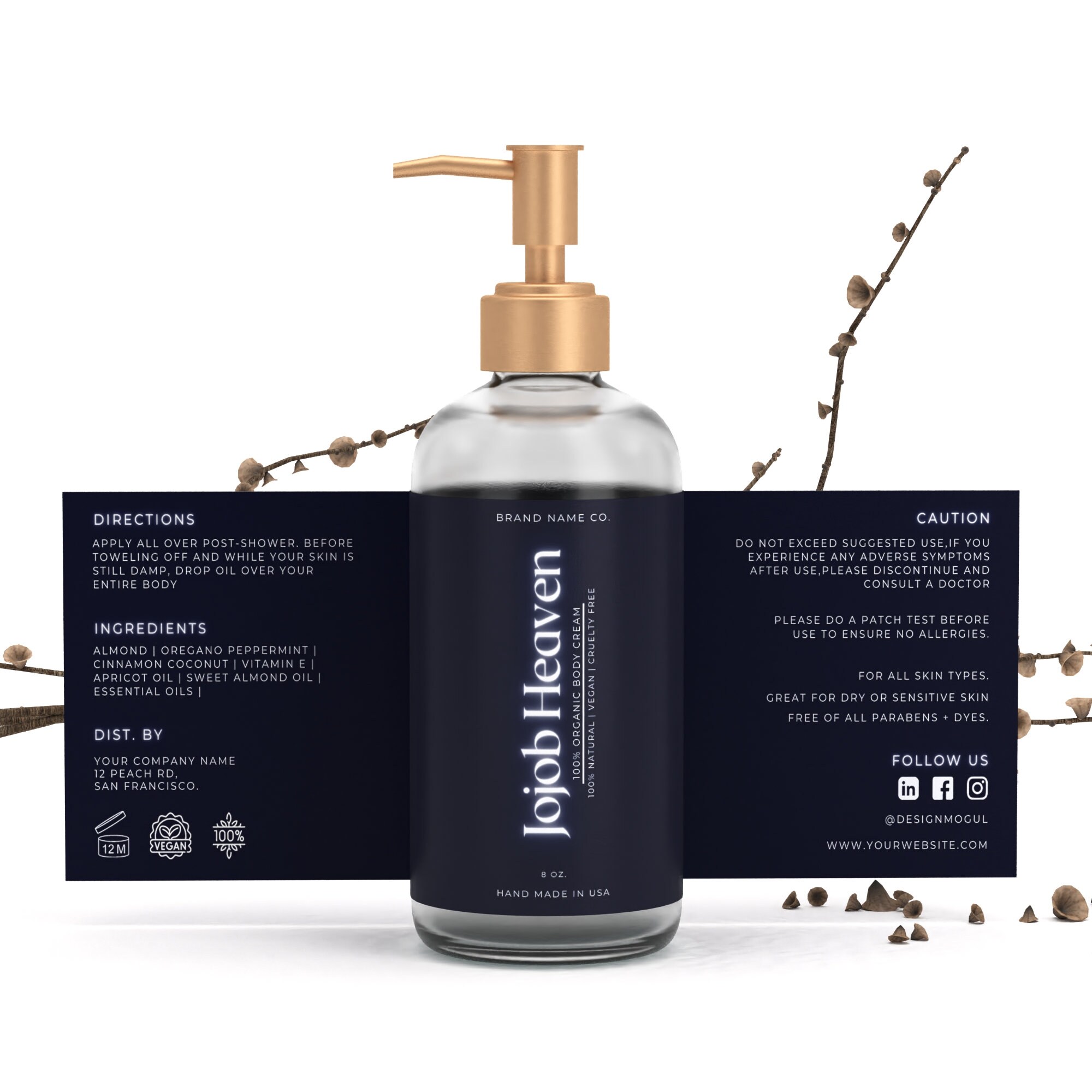 EDITABLE Minimalist Skin Care Product Label Template 2 Sided - Etsy