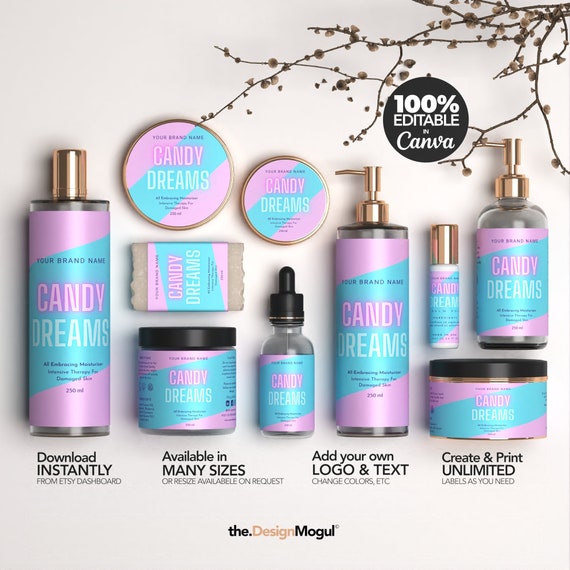 Editable Body Product Labels CANVA DIY Cosmetic Labels - Etsy