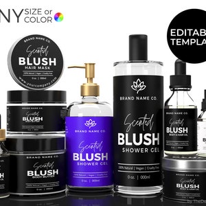 DIY Customizable Body Product Label Template Set | Printable Product ...