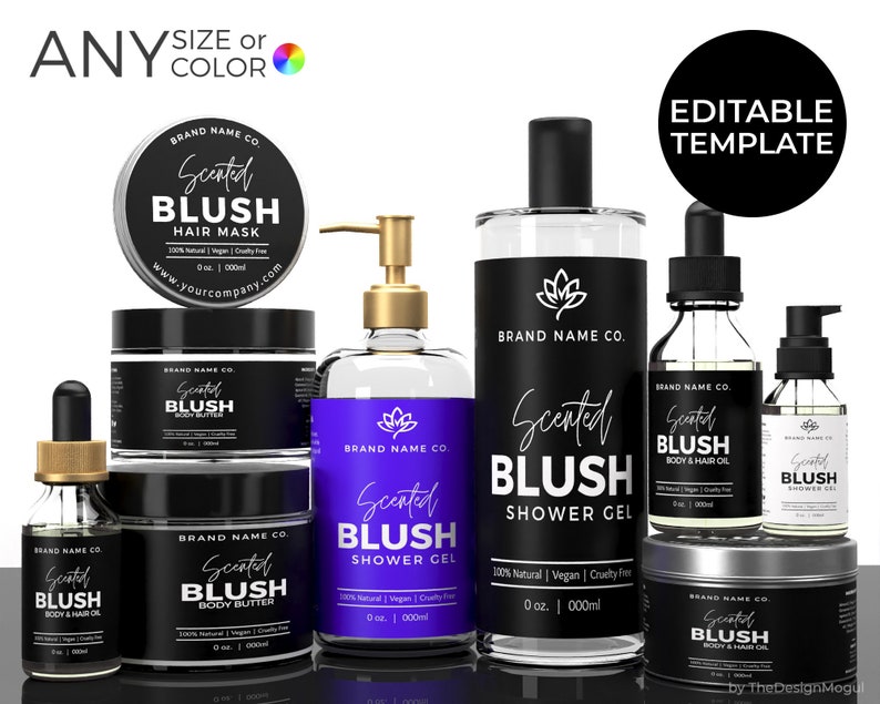 DIY Customizable Body Product Label Template Set Printable - Etsy