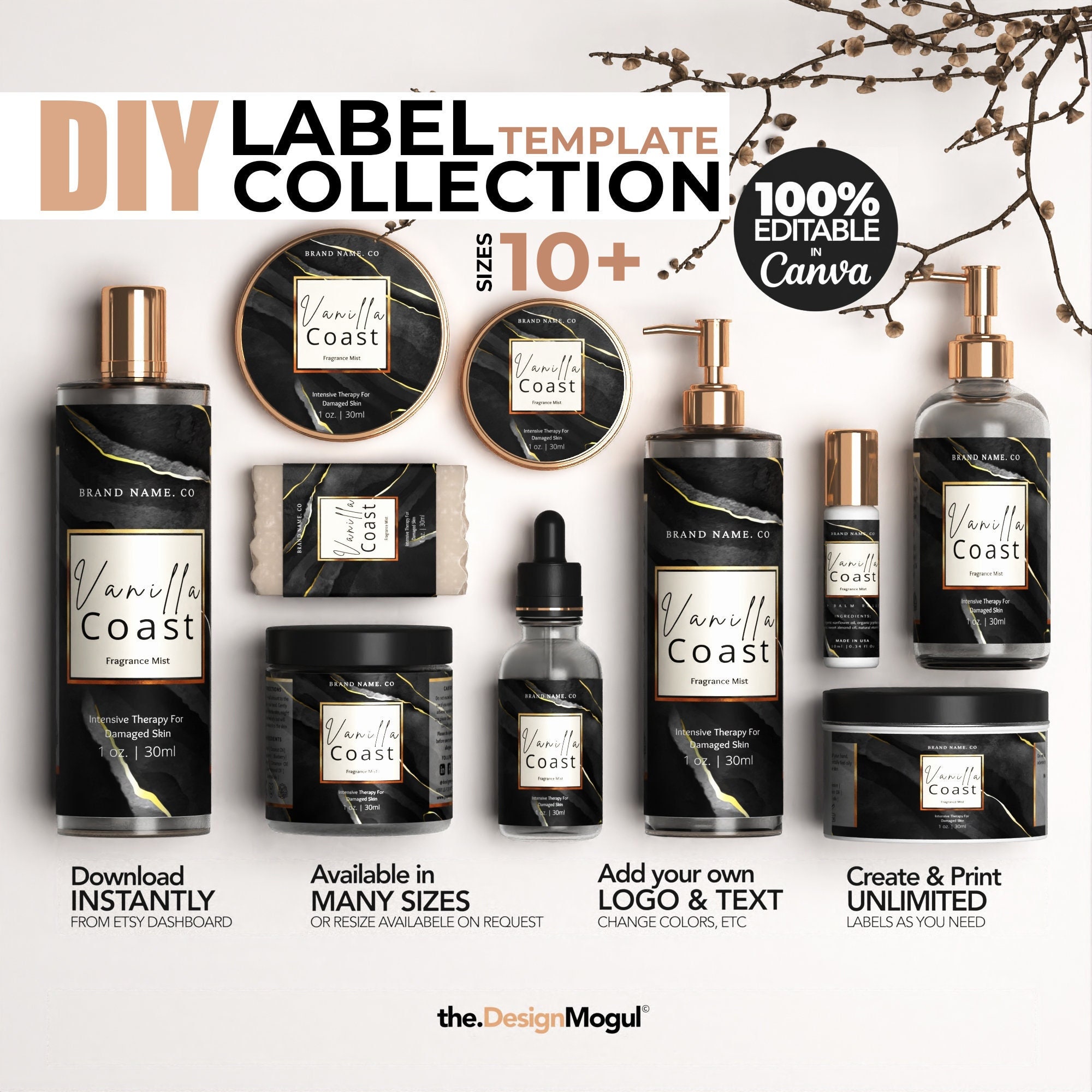 Editable Body Product Labels Custom Skin Care Labels DIY - Etsy México