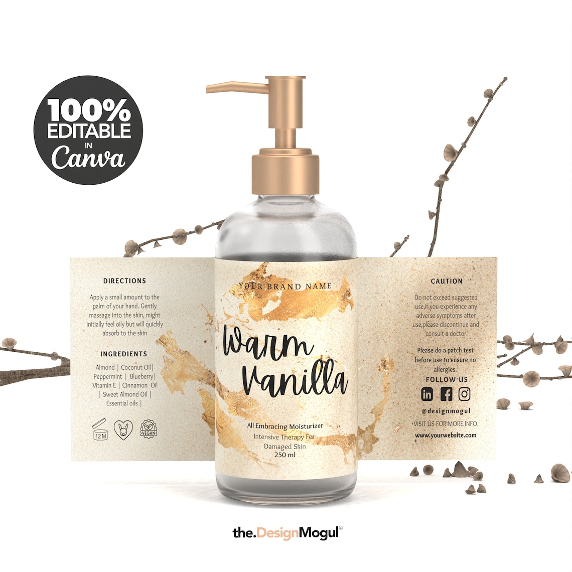 Editable Body Product Labels Custom Skin Care Labels DIY - Etsy