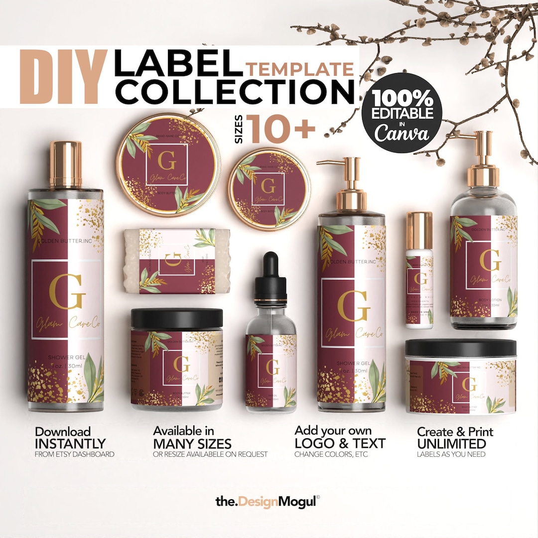 Glam Care -DIY Editable Skincare Product Label Collection - Body Butter ...