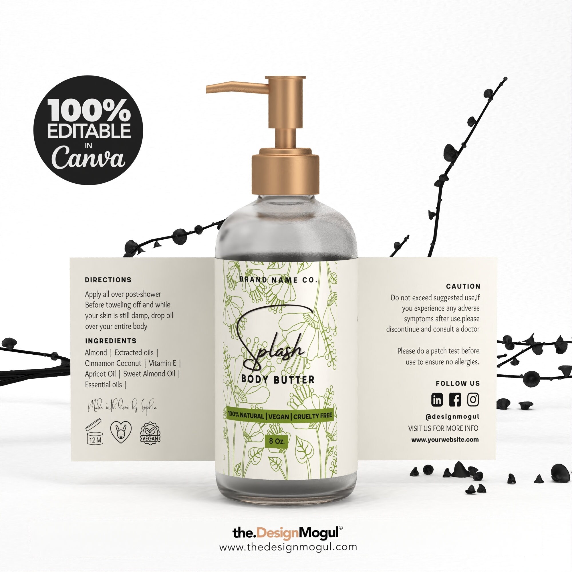 Splash DIY Editable Skincare Product Label Collection Body - Etsy