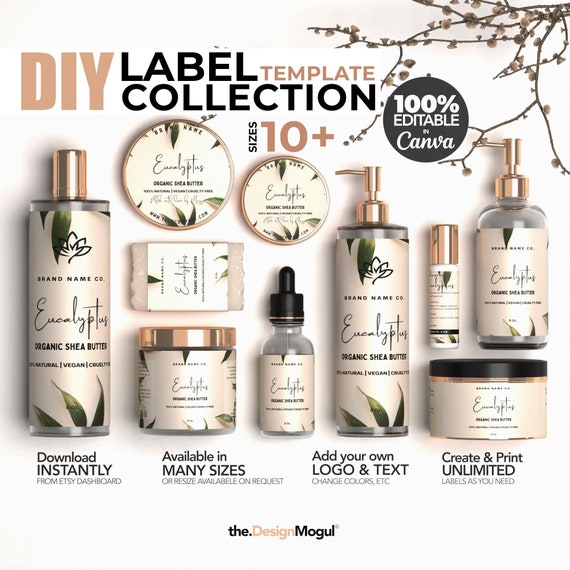 DIY 100% Editable Skincare Product Label Collection Body - Etsy