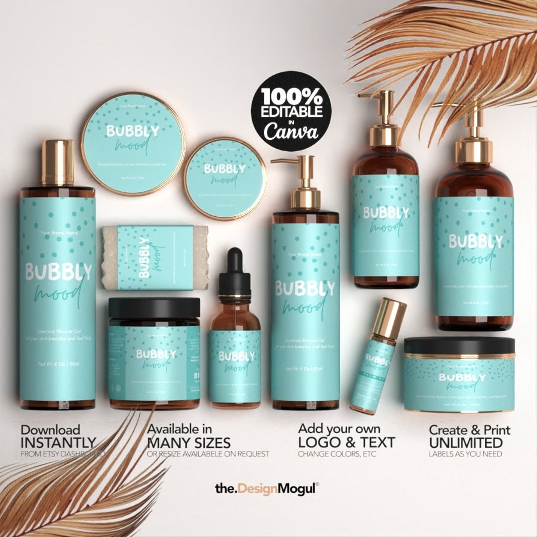 Fully Editable Body Product Labels CANVA, DIY Cosmetic Labels, Editable ...