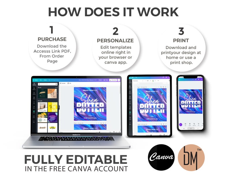 Editable Body Product Labels CANVA DIY Cosmetic Labels - Etsy