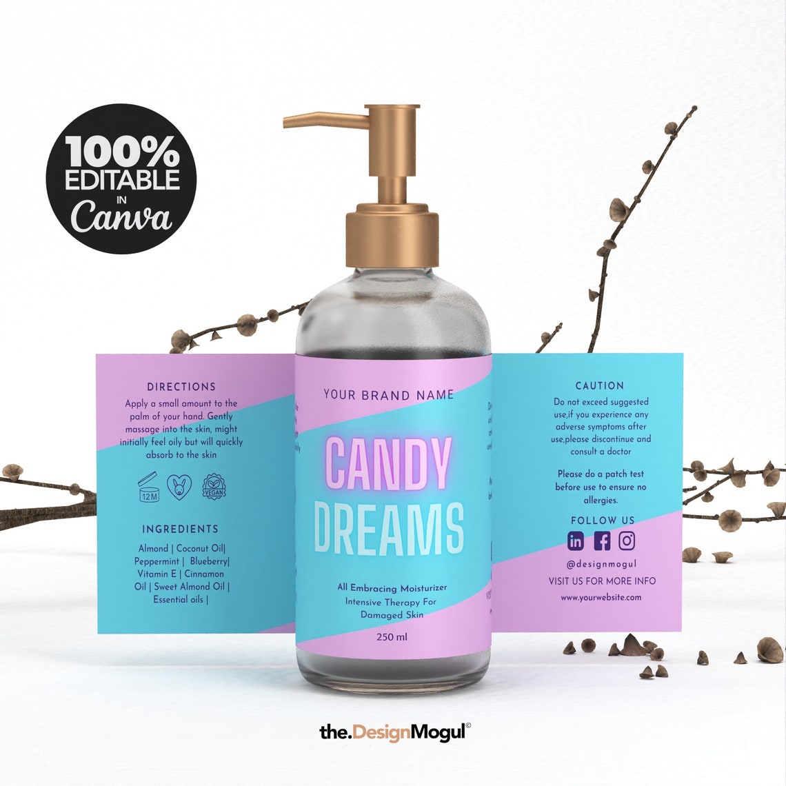 Editable Body Product Labels CANVA DIY Cosmetic Labels - Etsy