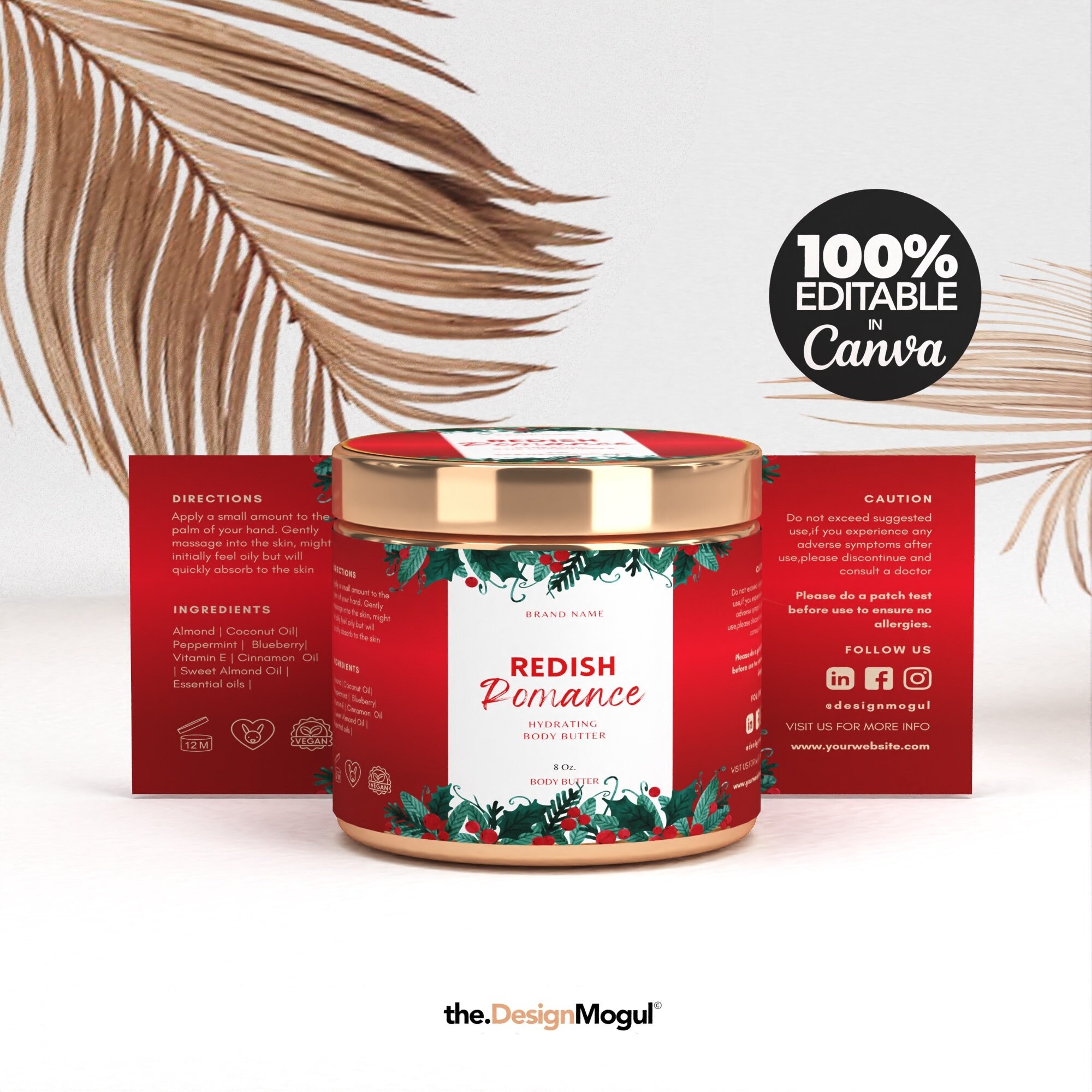 Christmas DIY Editable Skincare Product Label Collection - Etsy